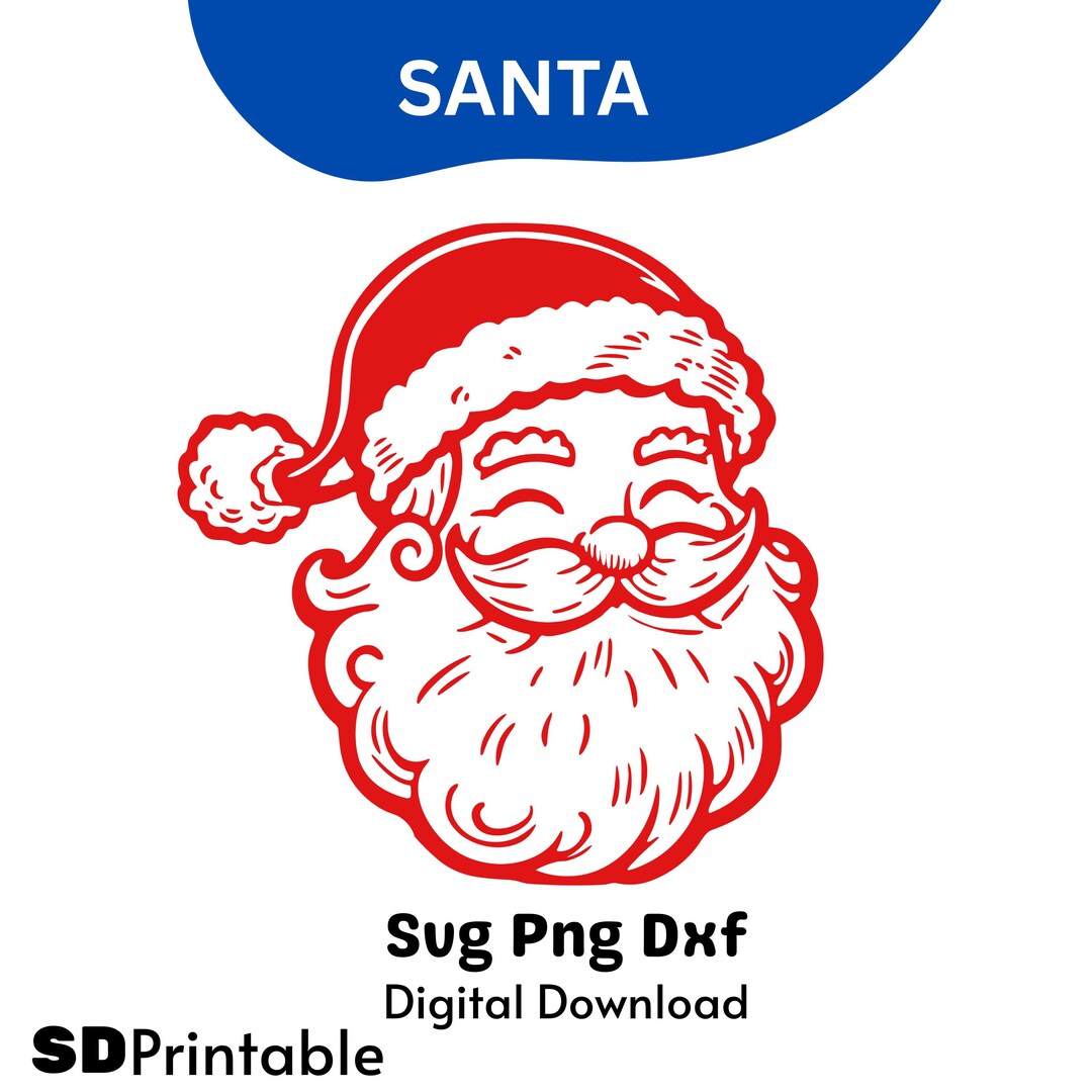 Santa Head SVG, Christmas Clipart (digital Download) - Etsy