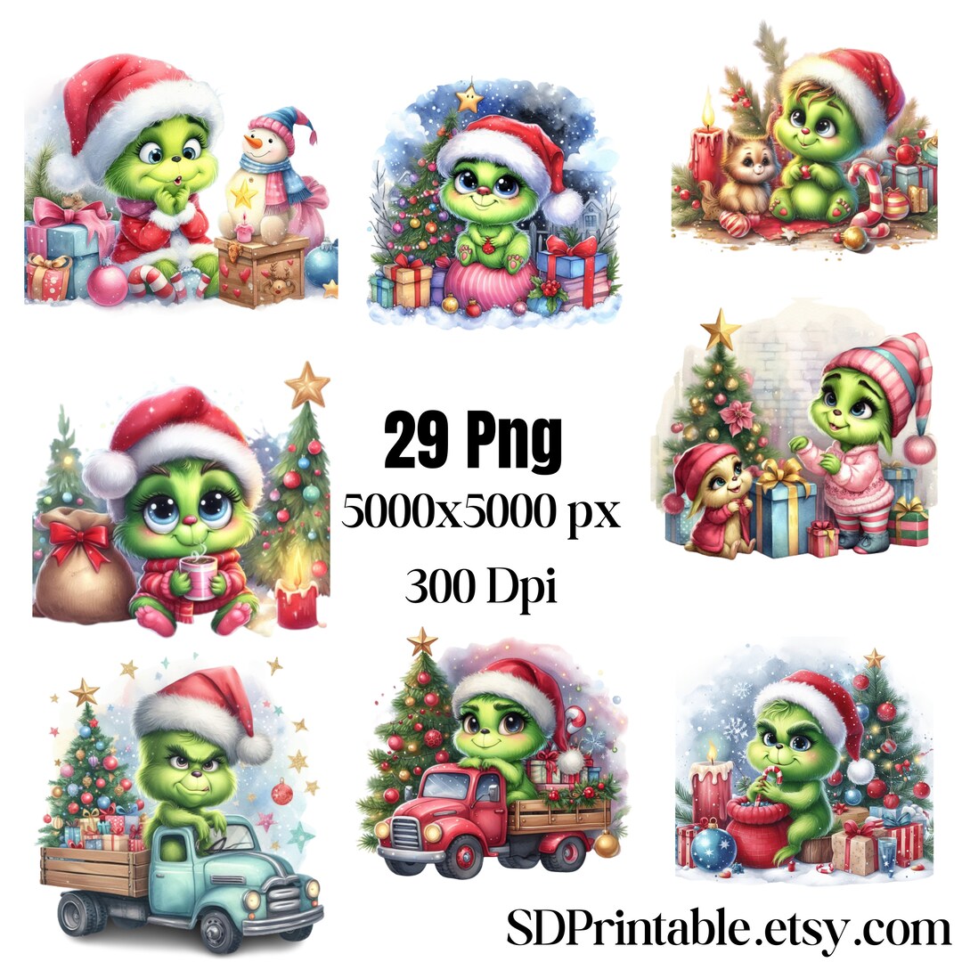 Grinch Clipart, Cute Baby Grinch Clipart, Grinch Png, Cute Baby Grinch ...