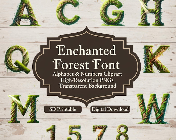 Cottage Core Clipart Alphabet Letters | Botanical PNG Fonts | Garden ...