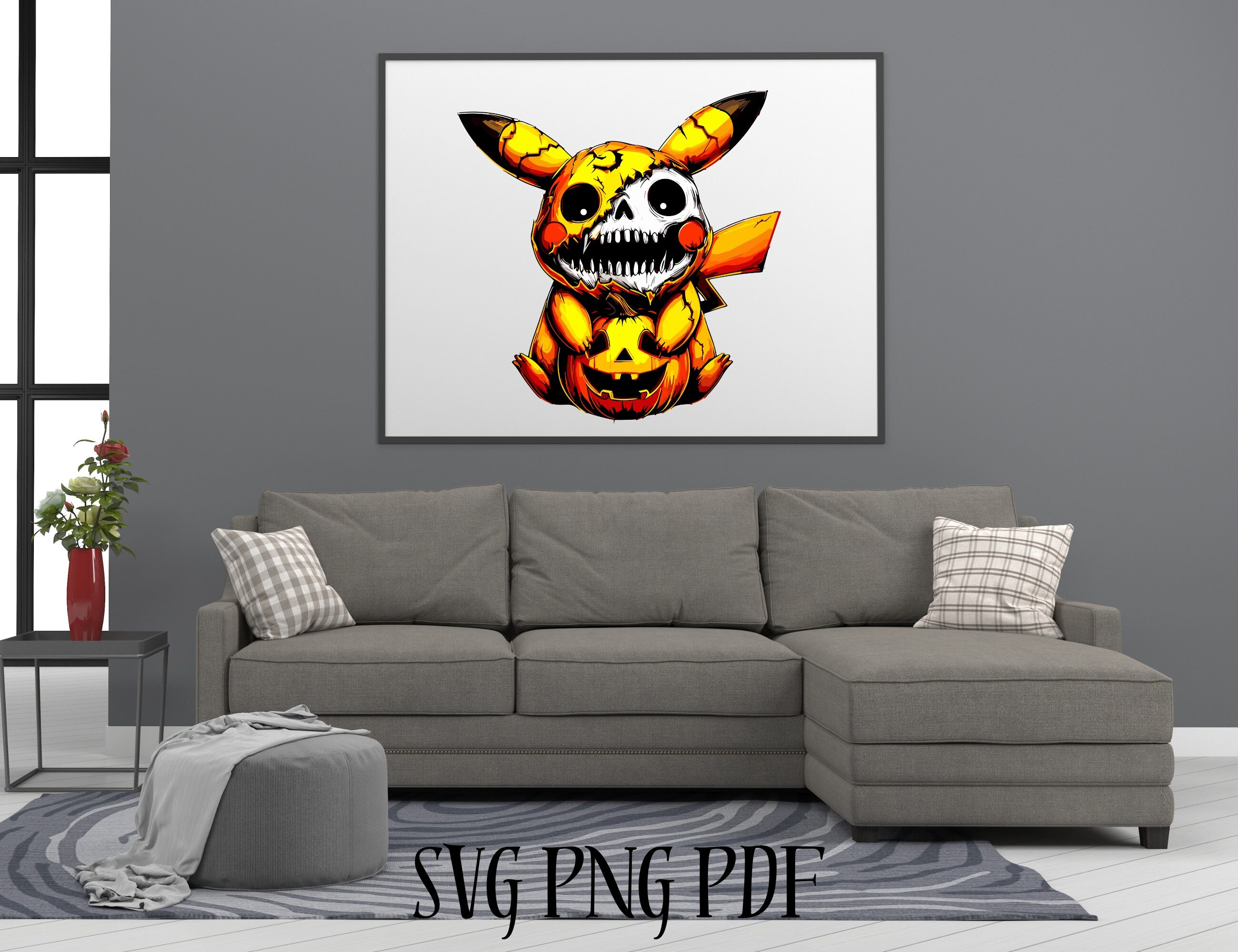 Horror Pikachu Halloween Halloween Pikachu Svg Png Dxf - Etsy