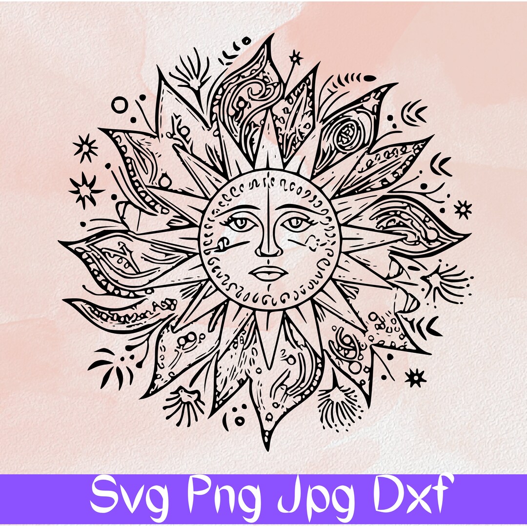 Celestial Svg Celestial Sun Svg Tarot Sun Sun Tattoo Design - Etsy