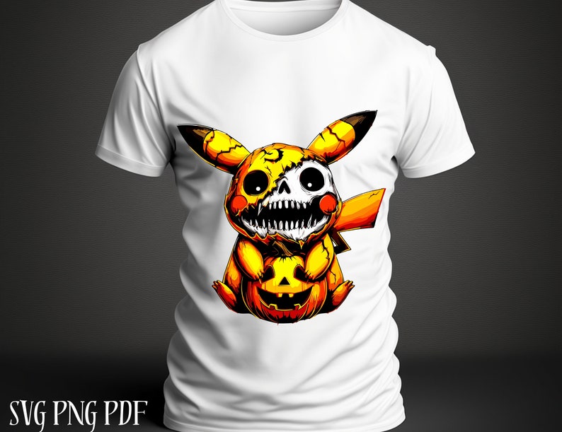 Horror Pikachu Halloween Halloween Pikachu Svg Png Dxf - Etsy