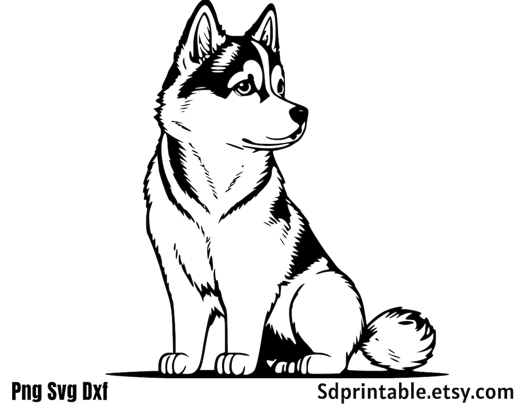 Husky Svg,siberian Husky Svg, Cute Puppy, Husky Png Svg, Dxf Esp File ...