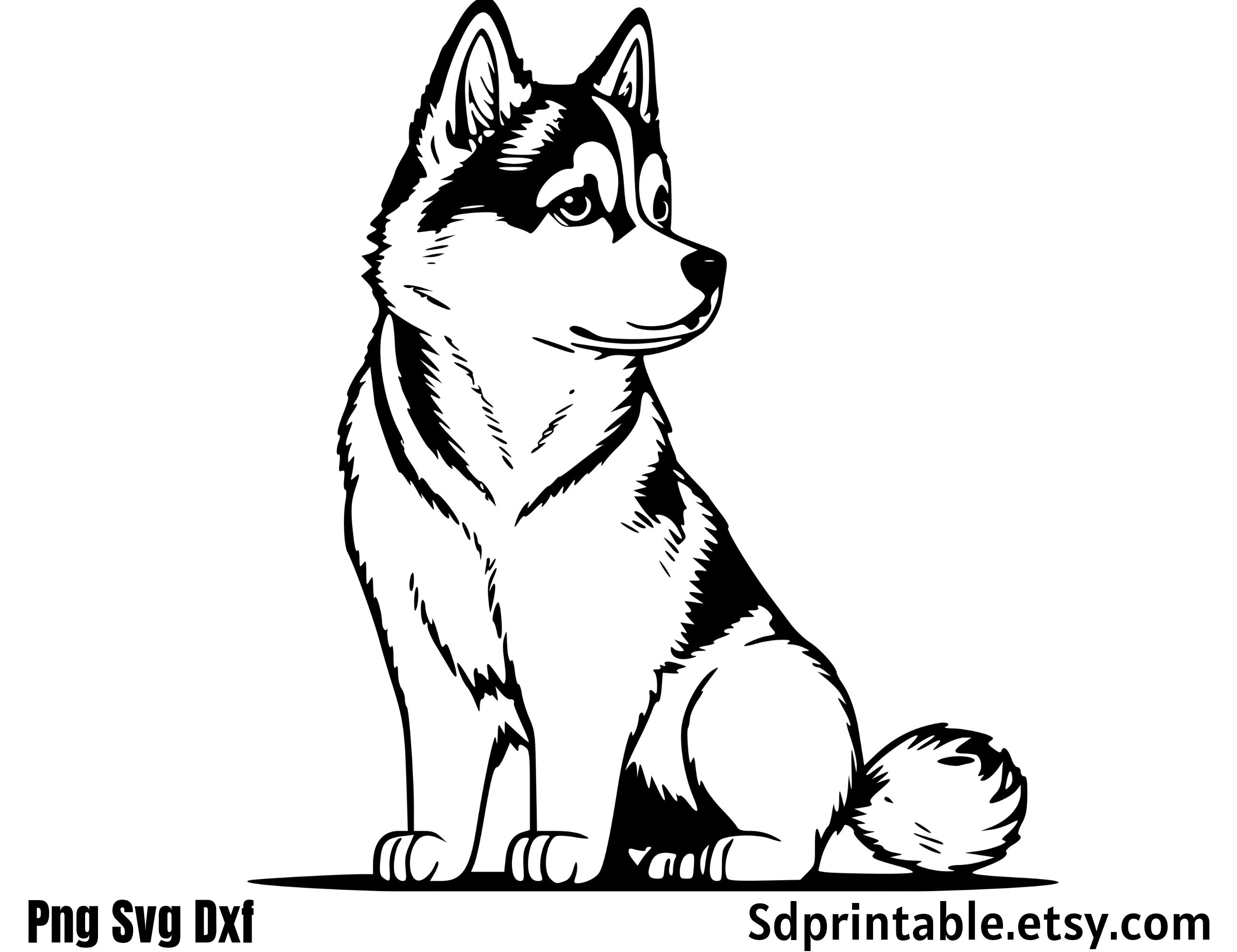 Husky Svg,siberian Husky Svg, Cute Puppy, Husky Png Svg, Dxf Esp File ...
