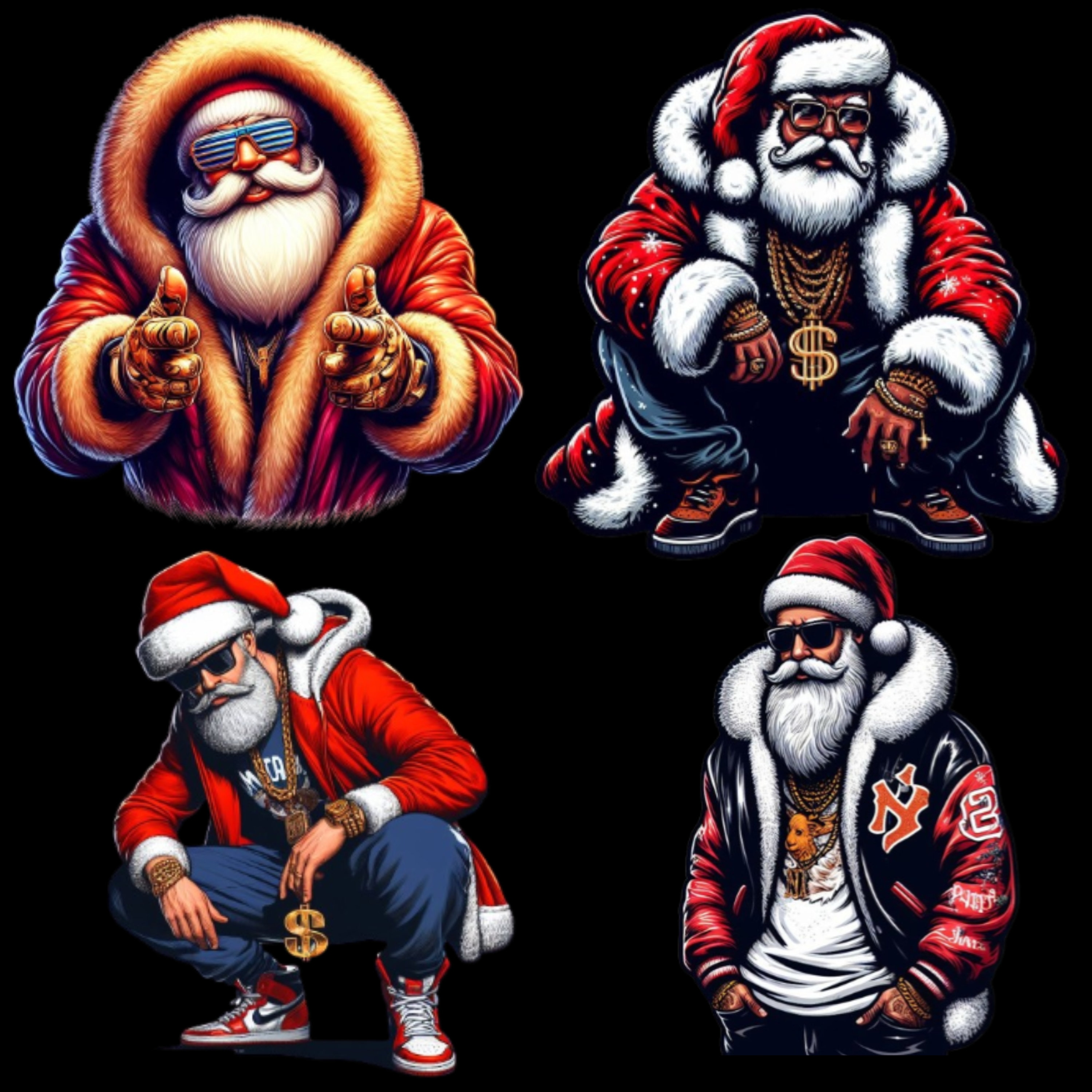 Urban Santa Png, Gangsta Hip-hop Santa Clipart, Christmas Clipart ...