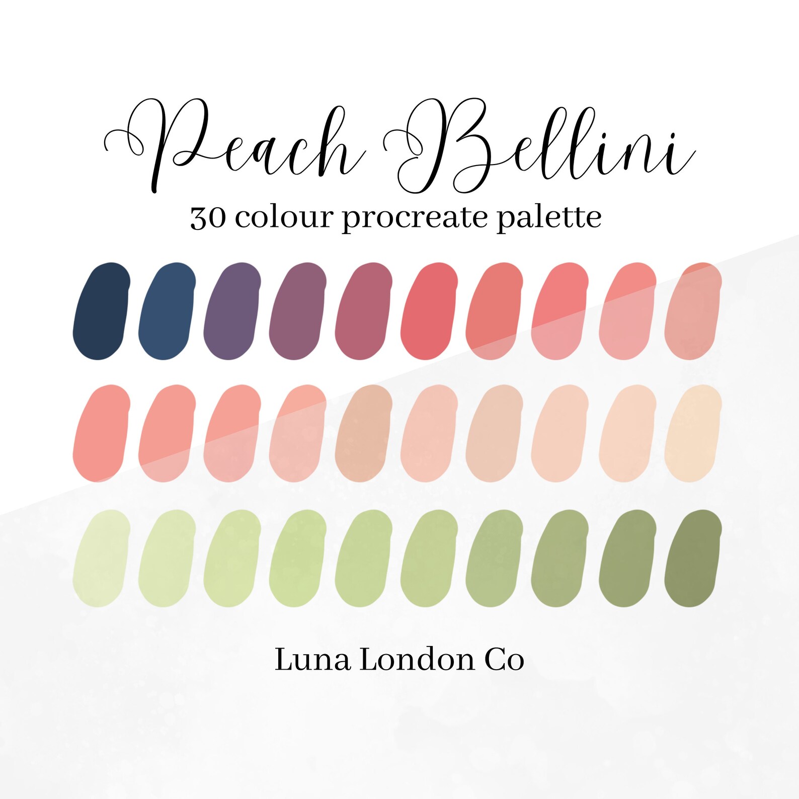 Peach Bellini 30 Swatches Procreate Colour Palette, Peachy Floral Color ...