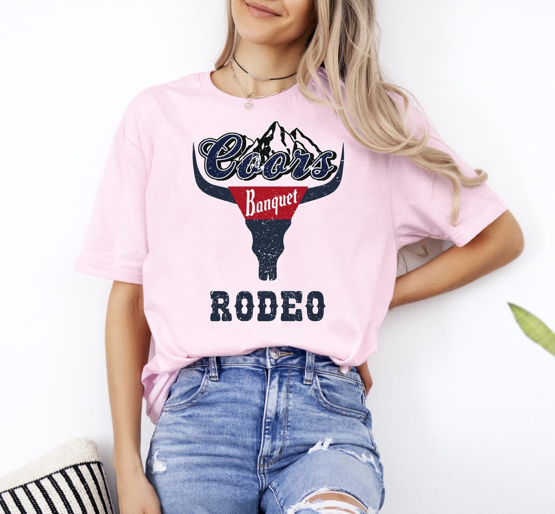 Vintage Rodeo Coors Banquet T-shirt, Light Pink Graphic Tee, Women's ...
