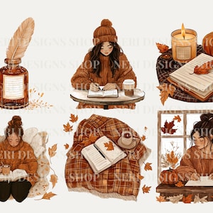 Cozy Writing in Fall Watercolor Clipart, Autumn Planner Notes Free ...