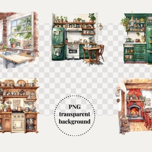 Cozy Kitchen Watercolor Clipart Bundle, Cozy Cooking Free Commercial ...