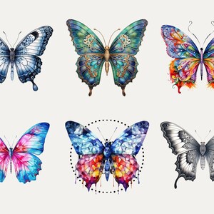 Butterfly Watercolor Clipart Bundle Elegant Insect Free - Etsy