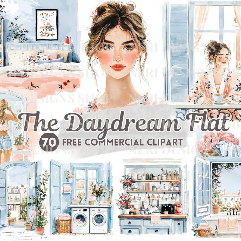 Watercolor Cozy Kitchen - Etsy UK