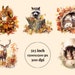 Autumn Animal Watercolor Clipart Bundle Free Commercial Fall - Etsy