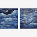 Night Sky Watercolor Digital Paper Card Bundle, Free Commercial Starry ...