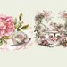 Vintage Rose Garden Tea Party Watercolor Clipart Bundle Free Commercial ...