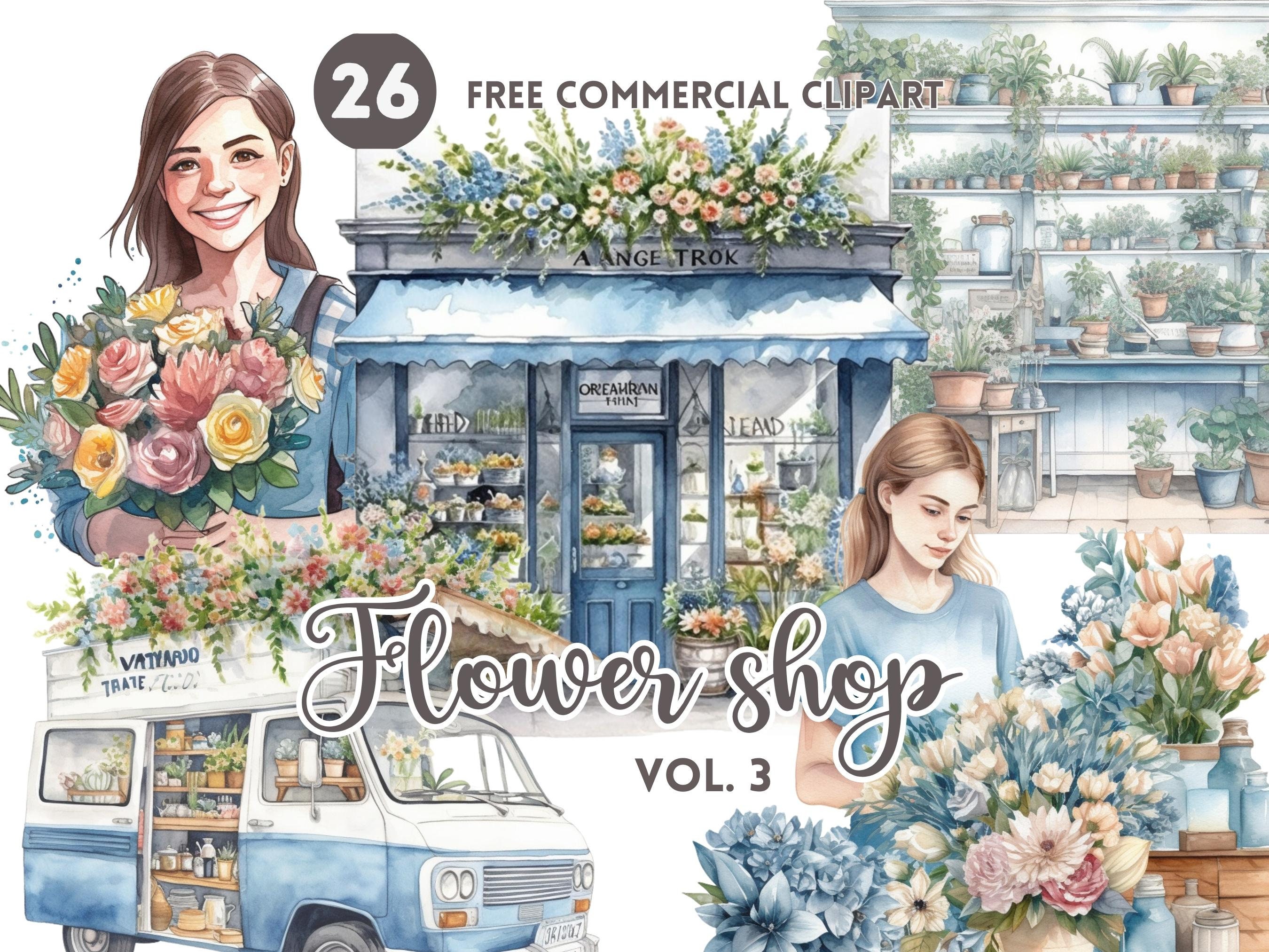 Flower Delivery Van Clipart
