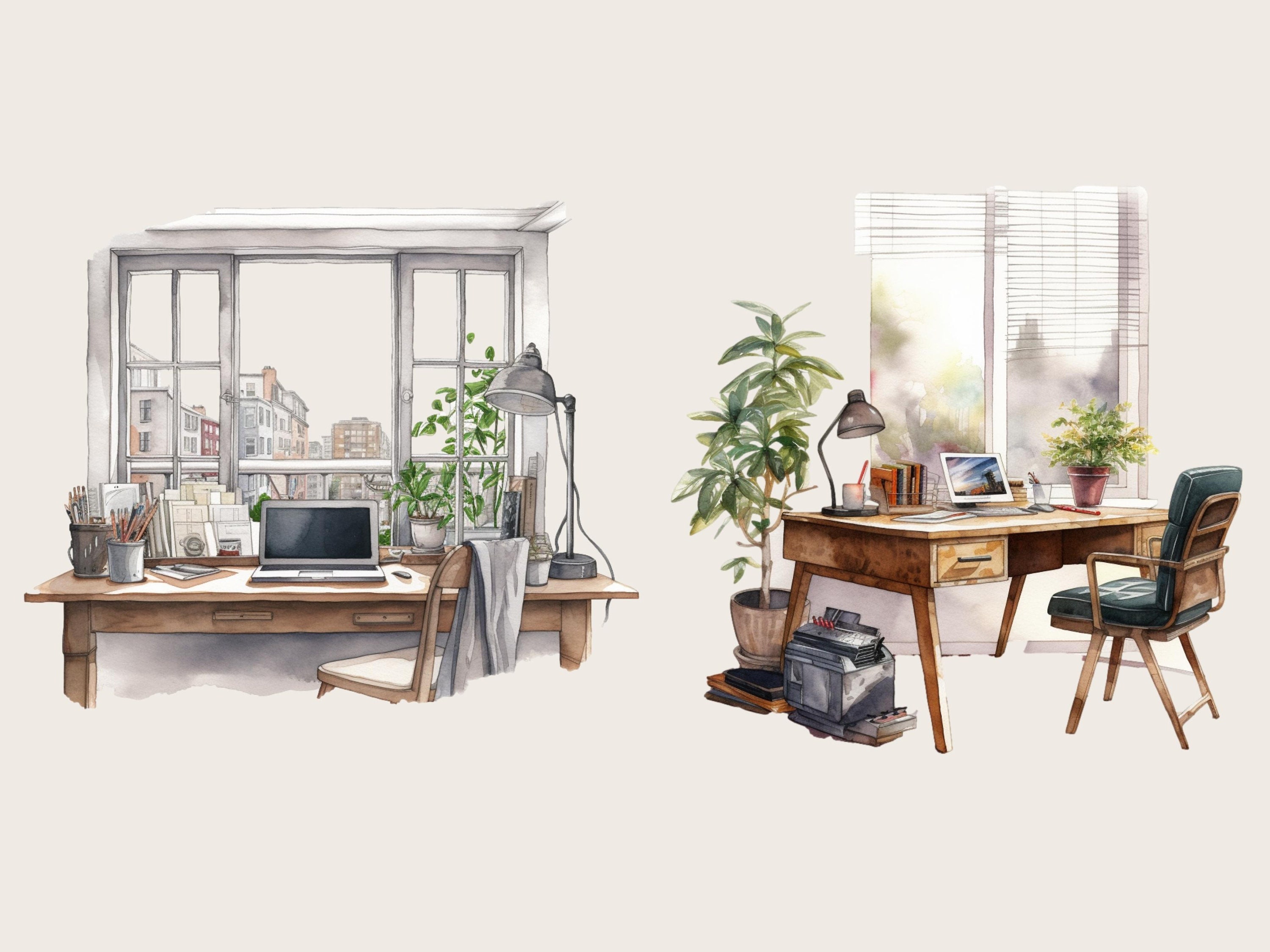 Study by the Window Clipart Bundle Plant Study Corner Free - Etsy