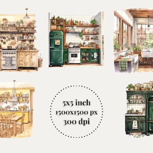 Cozy Kitchen Watercolor Clipart Bundle, Cozy Cooking Free Commercial ...