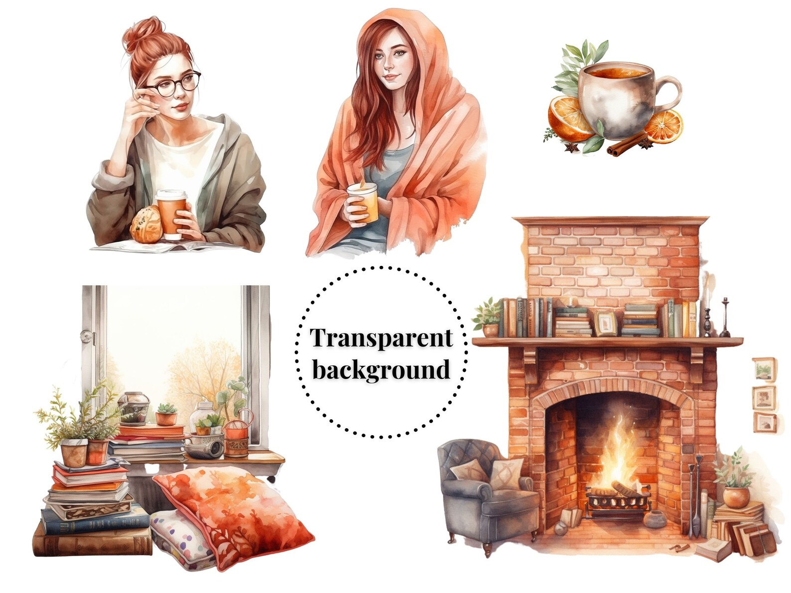 Cozy Living Watercolor Clipart Bundle Warm Home Free - Etsy