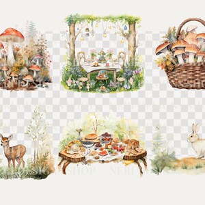 Spring Forest Watercolor Clipart Set Woodland Animal Free Commercial ...
