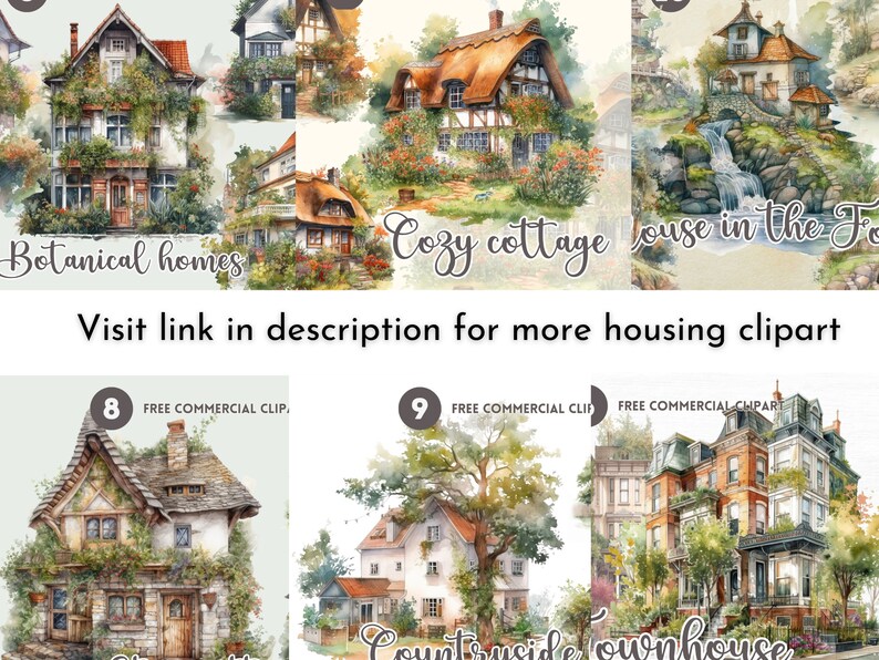 Cozy Floral Cottage Watercolor Clipart Bundle Floral - Etsy
