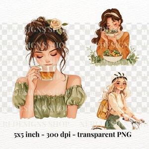 Wellness Lifestyle Watercolor Clipart, Fitness Free Commercial PNG ...