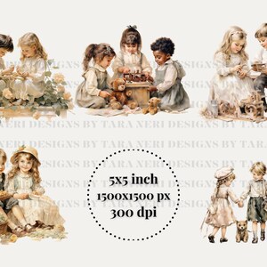 Vintage Children Watercolor Clipart Bundle, Victorian Kid Free ...