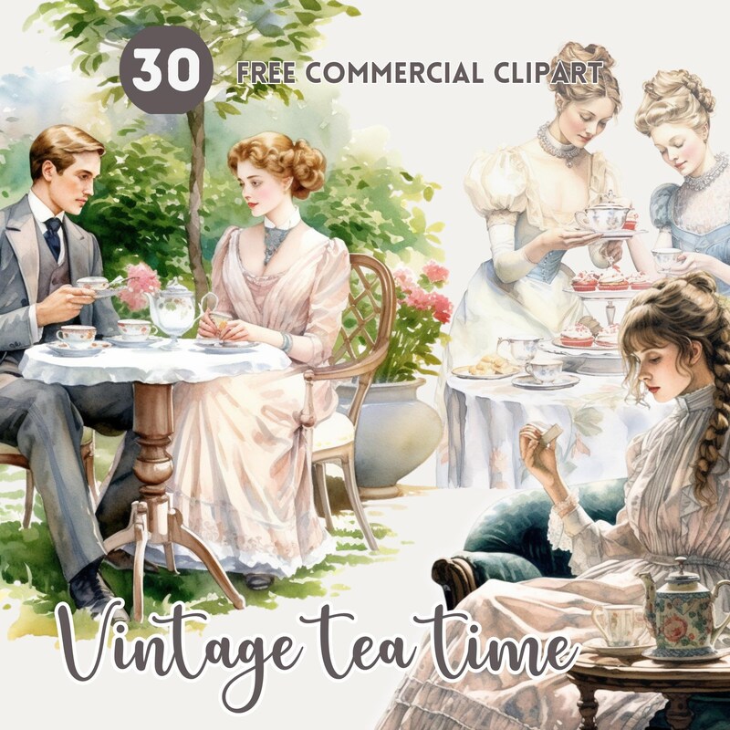 Tea Time Clipart - Etsy