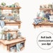 Cozy Kitchen Watercolor Clipart Bundle Free Commercial Watercolor ...