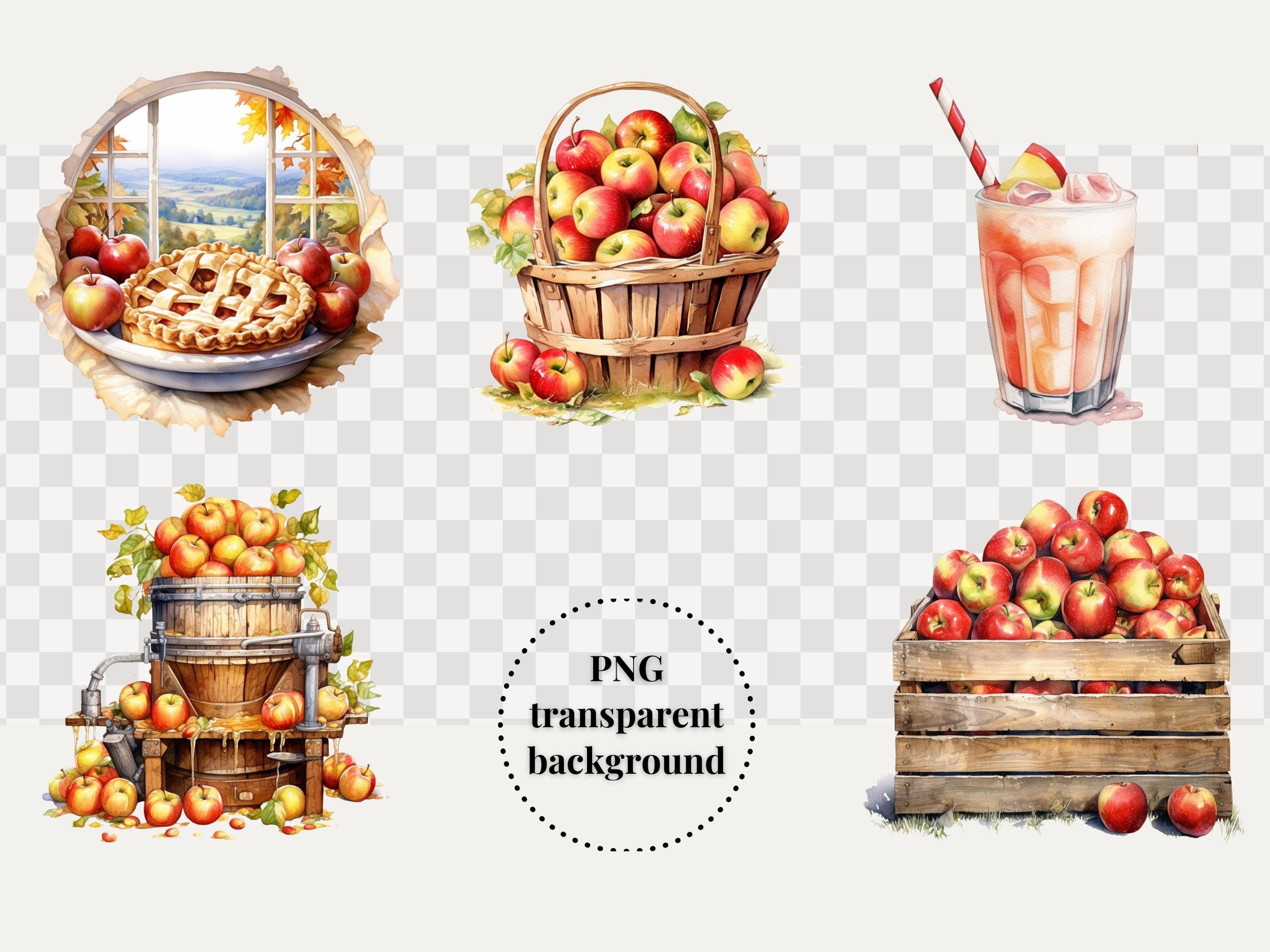 Apple Orchard Watercolor Clipart Bundle Apple Garden Free - Etsy