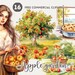 Apple Orchard Watercolor Clipart Bundle Apple Garden Free Commercial ...
