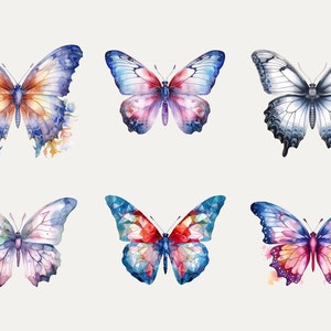 Butterfly Watercolor Clipart Bundle Elegant Insect Free - Etsy