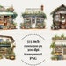 Rustic Grocery Store Watercolor Clipart Bundle, Small Corner Shop, Cozy ...