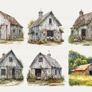 Farm Life Watercolor Clipart Bundle Cottagecore Free Commercial PNG ...