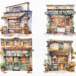 Bakery Watercolor Clipart Bundle Free Commercial Baker Shop Watercolor ...