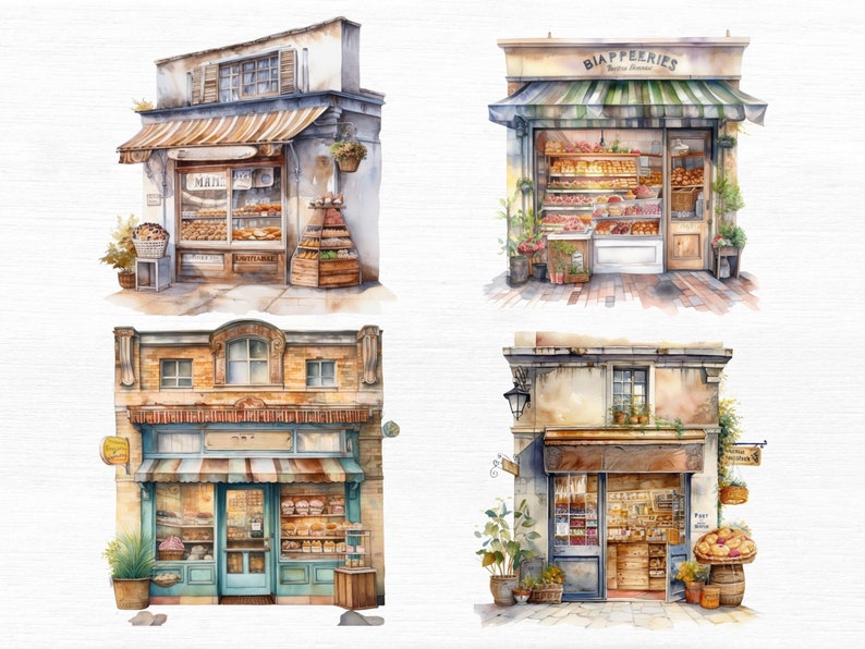 Bakery Watercolor Clipart Bundle Free Commercial Baker Shop - Etsy