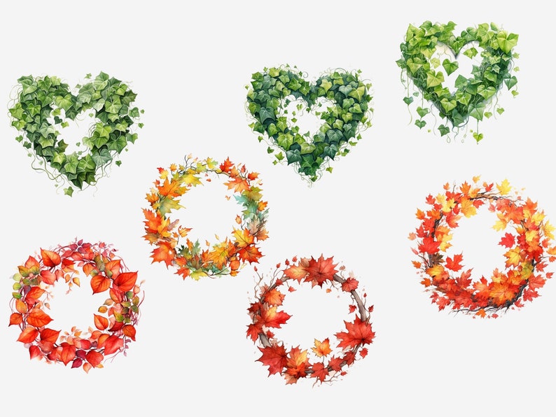 Ivy Watercolor Clipart Bundle Vine Free Commercial Clipart Set - Etsy