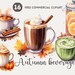 Autumn Beverage Watercolor Clipart Bundle Cozy Fall Drinks - Etsy