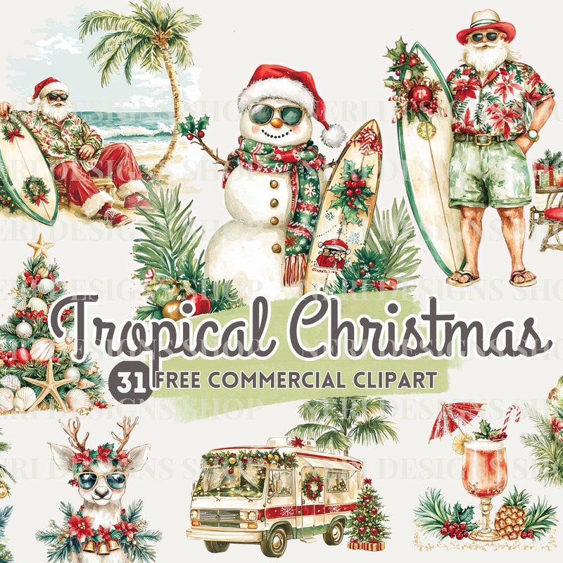 Tropical Santa - Etsy