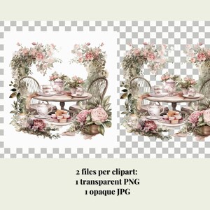 Vintage Rose Garden Tea Party Watercolor Clipart Bundle Free Commercial ...