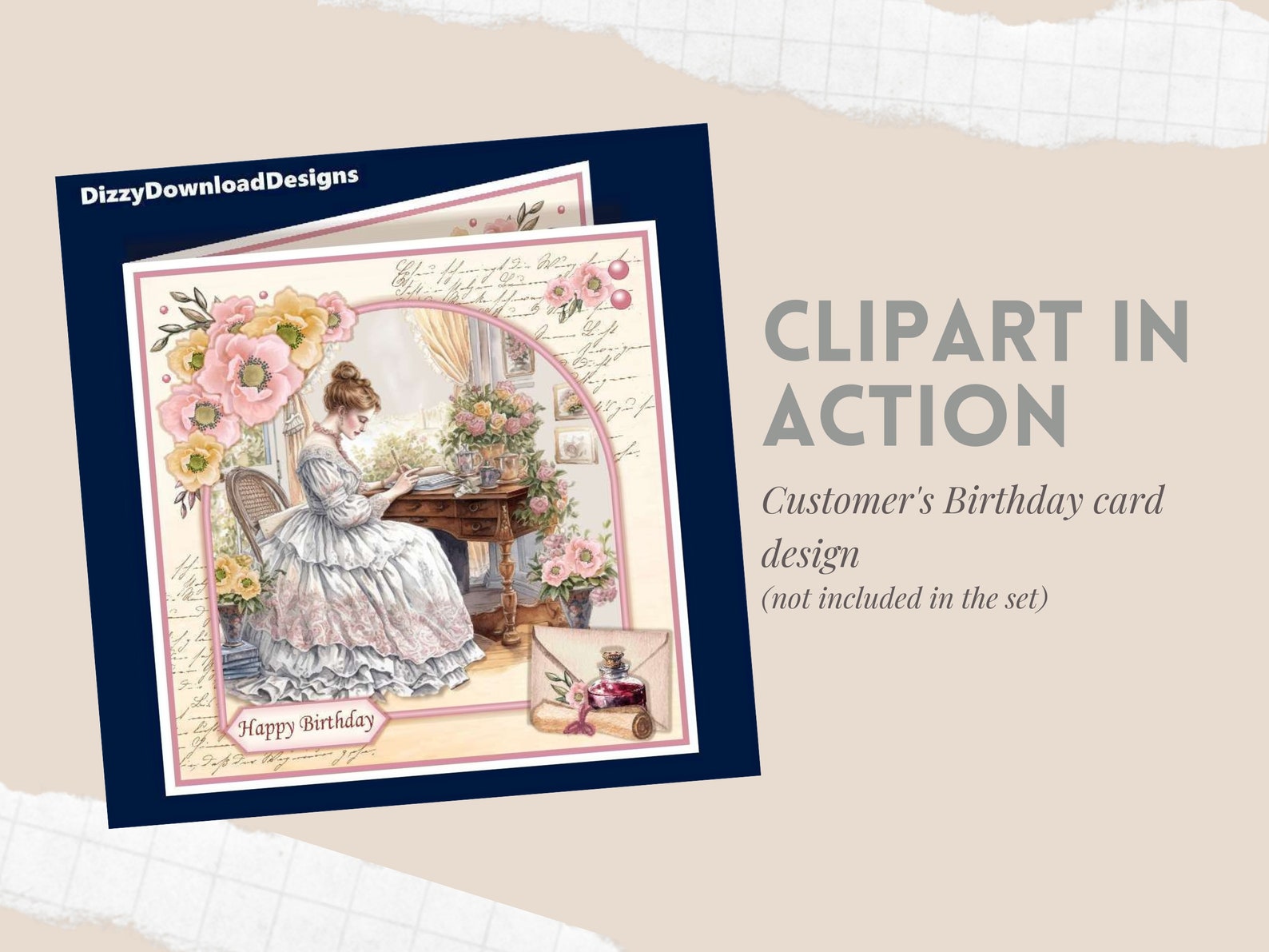 Victorian Lady Writing Watercolor Clipart Bundle Free - Etsy
