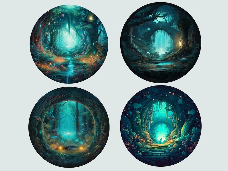 Enchanted Forest Portal Clipart Bundle Enchanted Gateway Free - Etsy