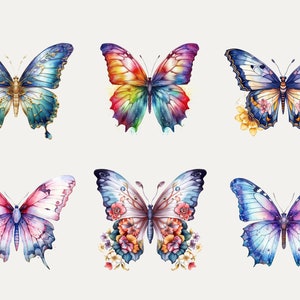 Butterfly Watercolor Clipart Bundle Elegant Insect Free - Etsy