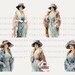 Vintage Winter Lady Watercolor Clipart Bundle, Victorian Woman in Snow ...
