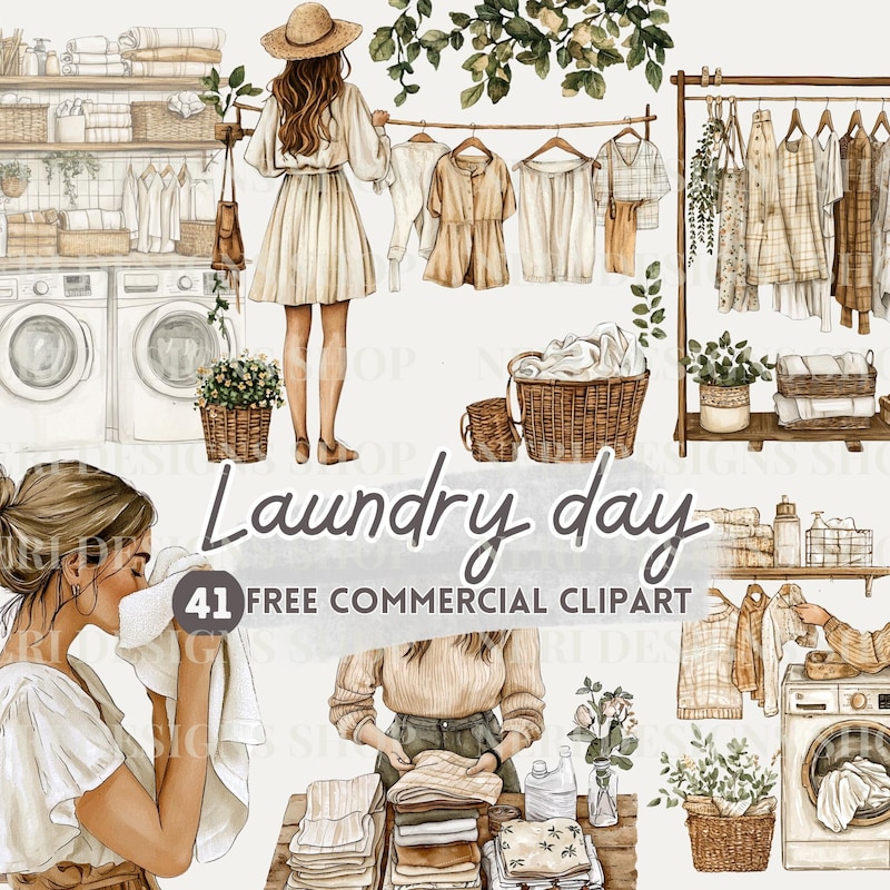 Watercolor Laundry Room Png - Etsy