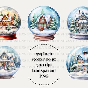 Christmas Snow Globe Watercolor Clipart Bundle, Holiday Season Free ...