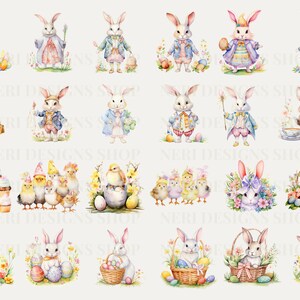 Easter Watercolor Clipart Bundle, Easter Bunny and Egg Free Commercial ...