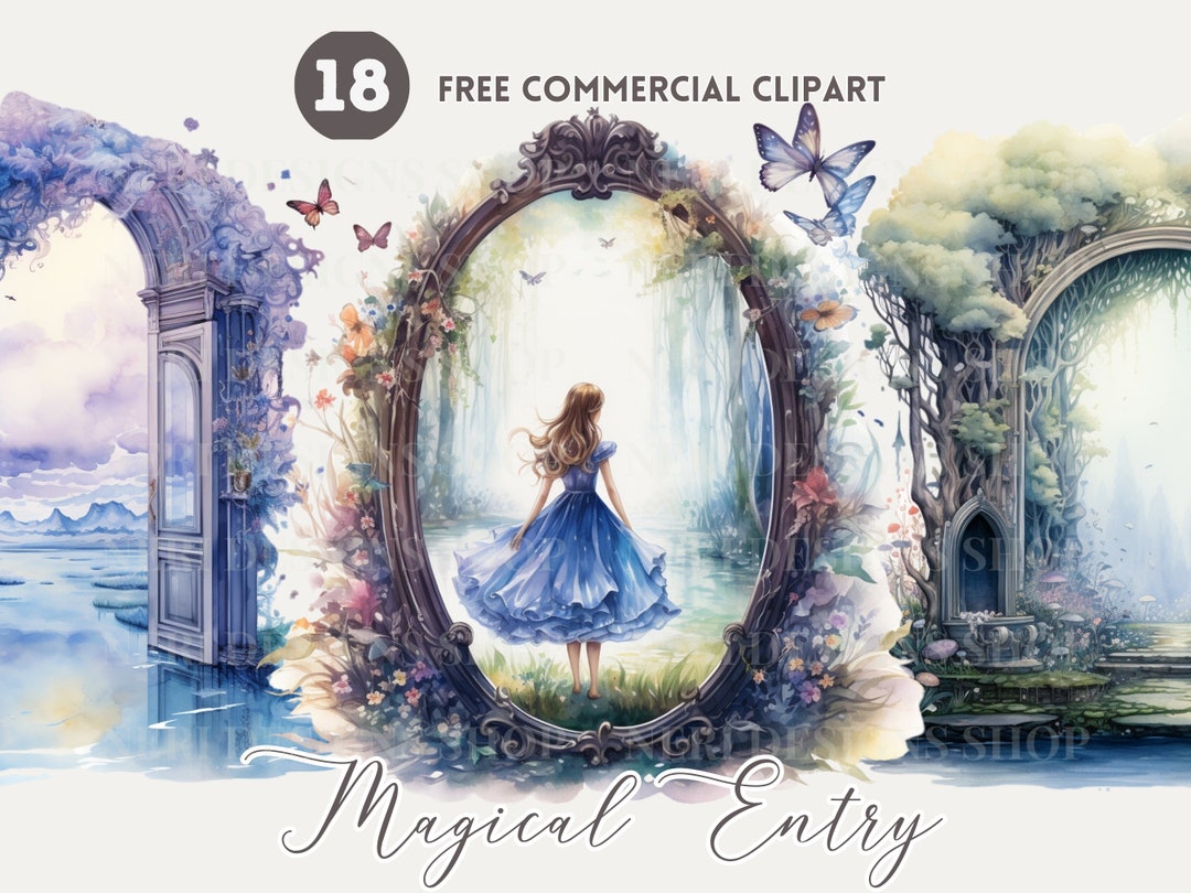 Magical Entrance Watercolor Clipart Bundle, Enchanted Portal Free ...