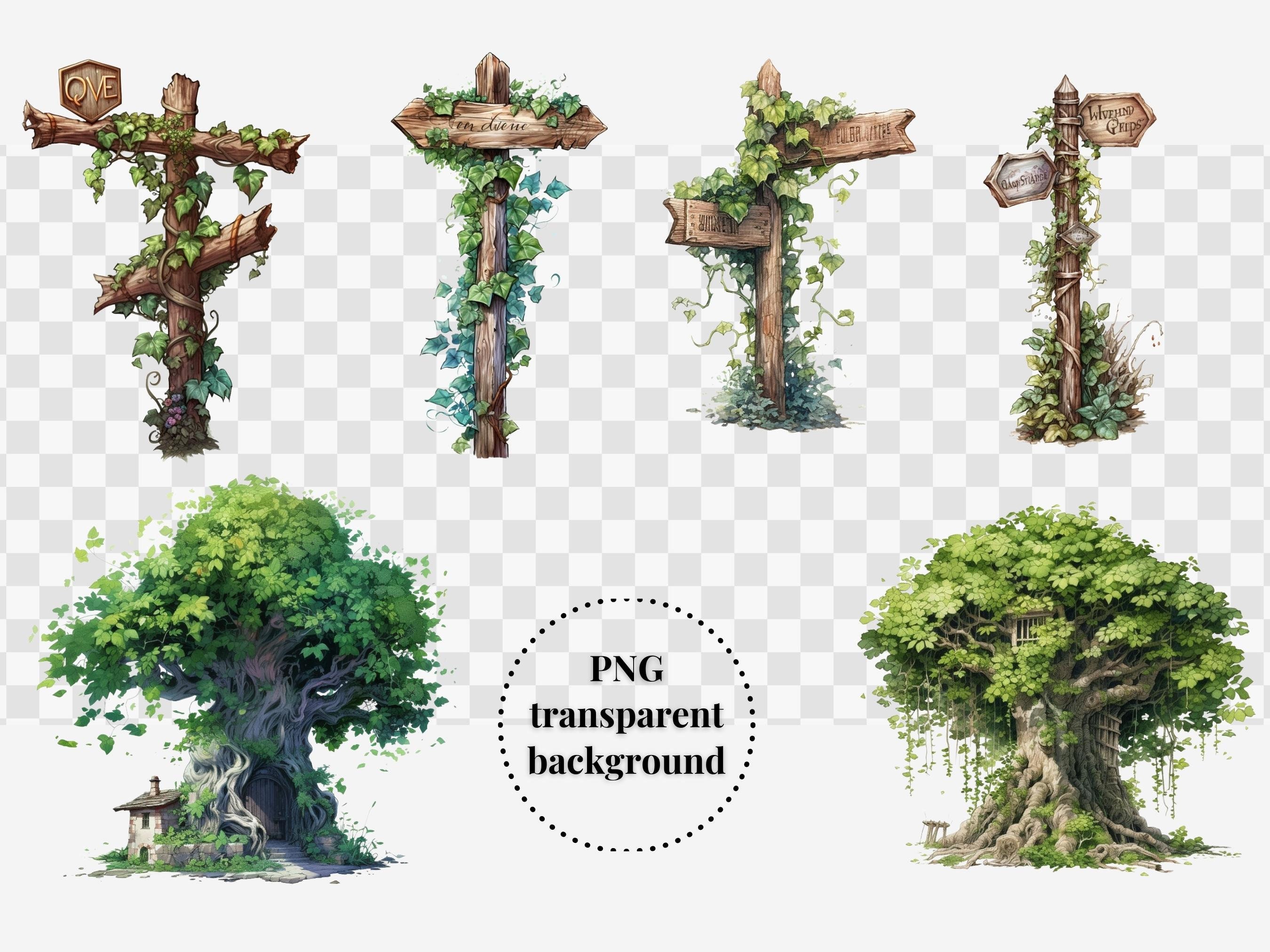 Ivy Watercolor Clipart Bundle Vine Free Commercial Clipart Set - Etsy