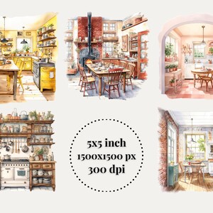 Cozy Kitchen Watercolor Clipart Bundle, Cozy Cooking Free Commercial ...