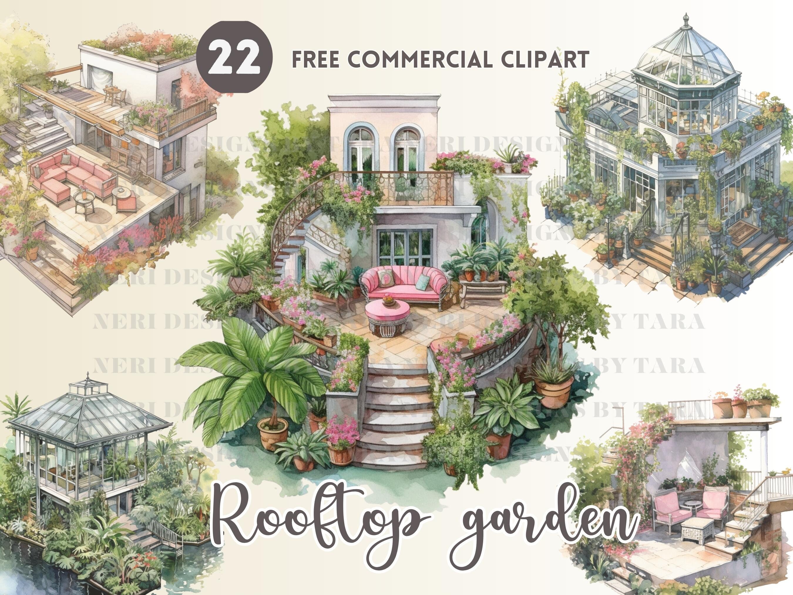 Rooftop Clip Art Cartoon Town